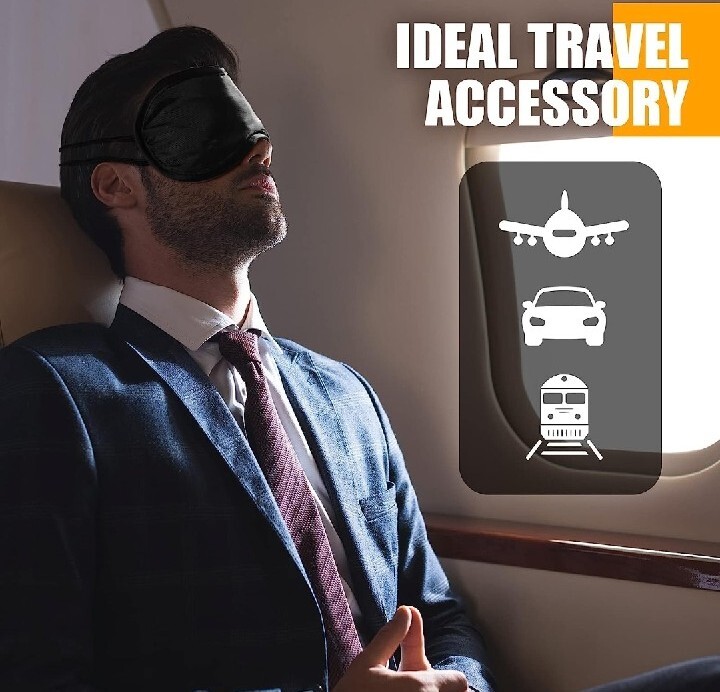 Travel Eye Mask Sleep Soft Padded Shade Cover Rest Relax Sleeping ...