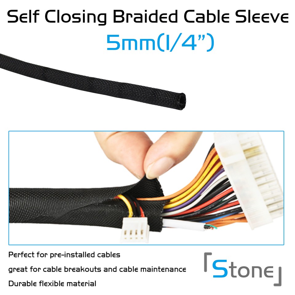 Cable Protectors Resist High Temp Self-Closed Split Braided Wire ...