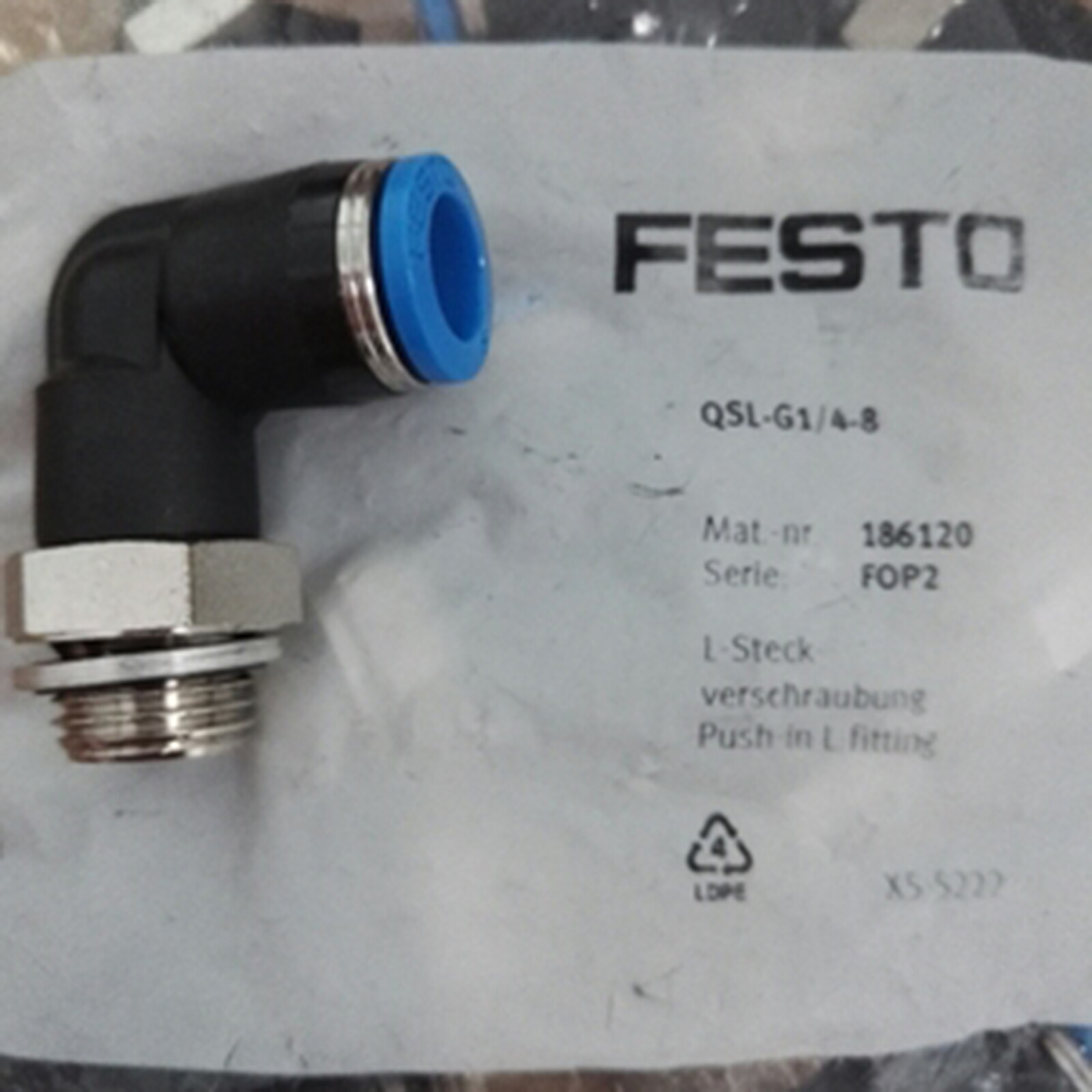 10PC new festo QSL-G1/4-8 186120 L-type push-in connector FAST SHIP | eBay