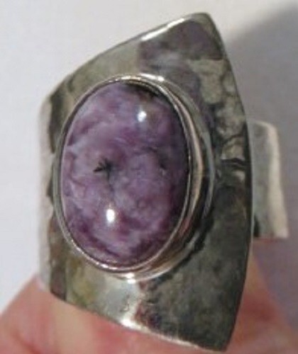 DDD DOMINIQUE DINOUART MEXICO 925 STERLING SILVER CHAROITE PIERCED RING ...