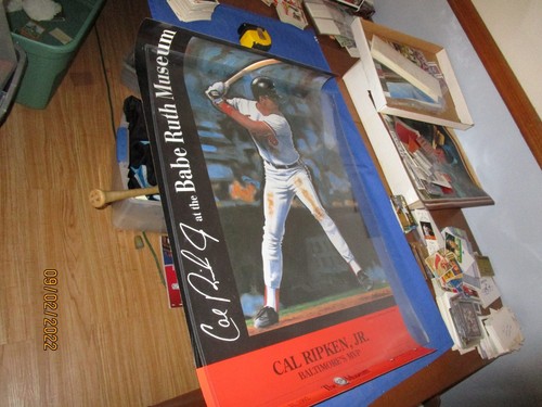 1992 20" X 30" Cal Ripken Baltimore Orioles Babe Ruth Museum Baseball ...