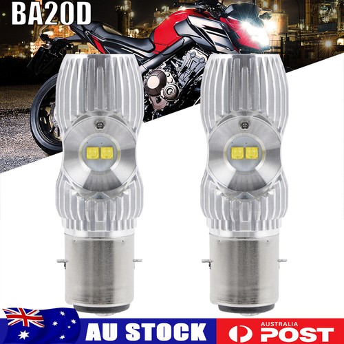 2x BA20D H6 S1 S2 LED White Motorcycle Headlight Globes ATV Hi/Lo Beam ...