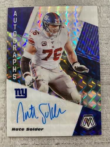 Nate Solder 2020 Panini Mosaic Auto Prizm Autographs New York Giants # ...