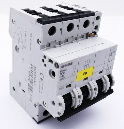 Siemens 5SY43 MCB C45 5SY4345-7 Leitungsschutzschalter + 5ST3010 AS ...