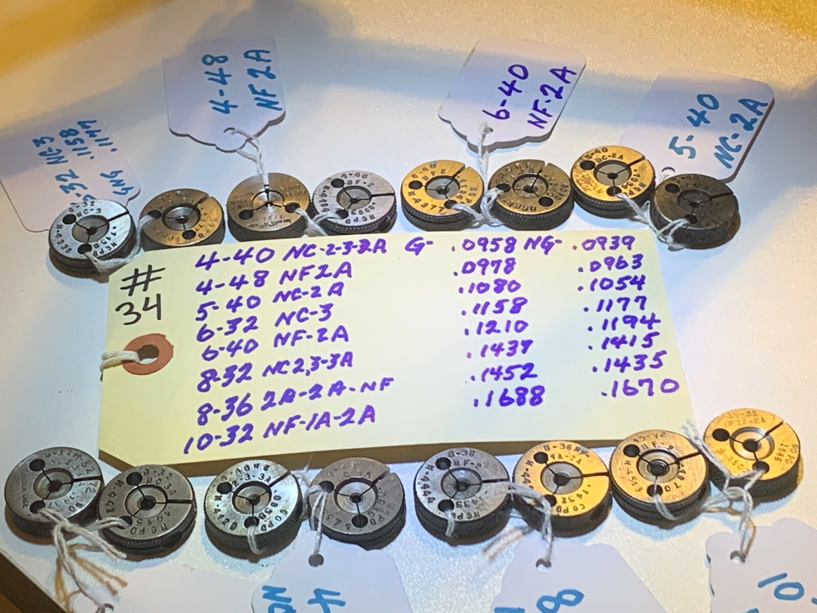 LOT OF 8-SETS- LINCOLN GAGE - THREAD RING GAGES - ASSORTED SIZES | eBay