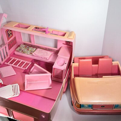 Vtg 1988 Mattel BARBIE Magical Motorhome RV Camper Van With Acces!! 98% ...