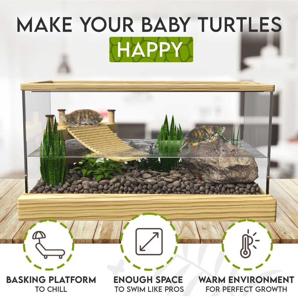 Okköbi Turtle Aquarium Kit Series - New - Aquatic Turtle Tank with ...