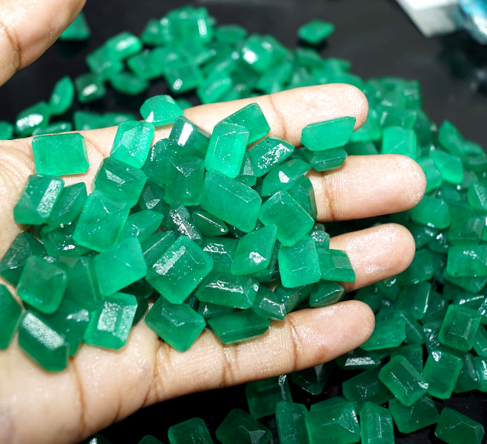 50 Ct Natural Certified Emerald Cut Colombian Green Emerald Lot Loose ...