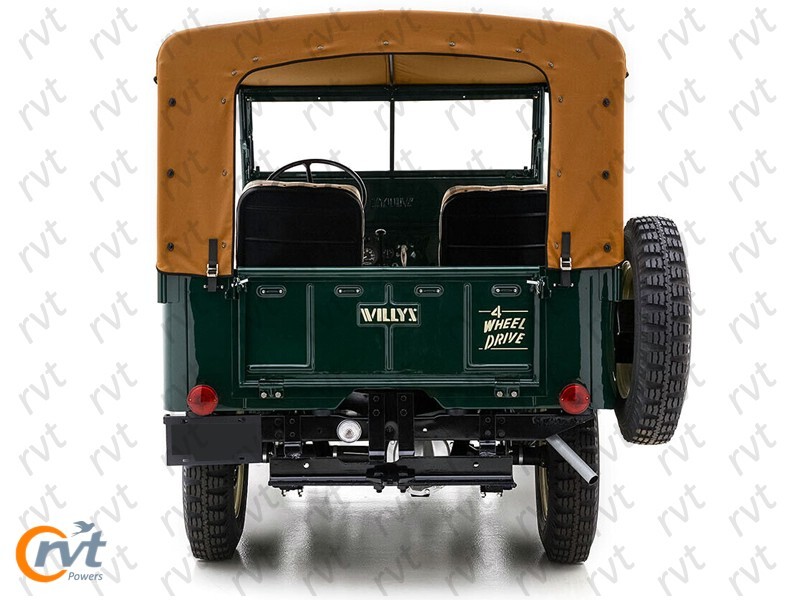 Canvas Soft Top for Jeep Willys CJ2A,CJ3A,CJ3B,CJ5, Fits on Civil Bow ...