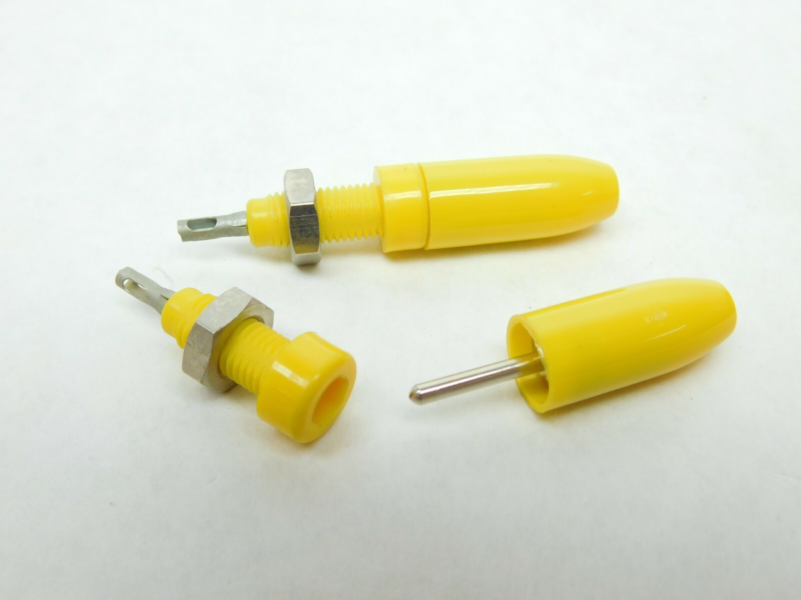 2 PAIRS! TEST PLUGS JACKS JOHNSON CLINCH TIP PLUG YELLOW SOLDER LV | eBay