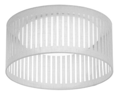 Modern 15" Fabric Slit Drum Flush Mount Light Ceiling Light White | eBay