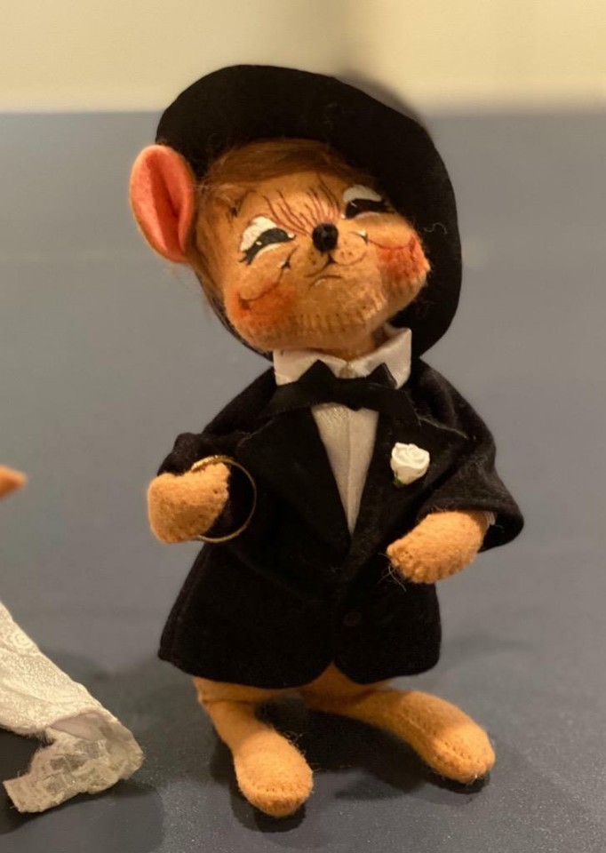 Annalee Wedding Mice Bride and Groom Couple Mouse Figures GREAT ...