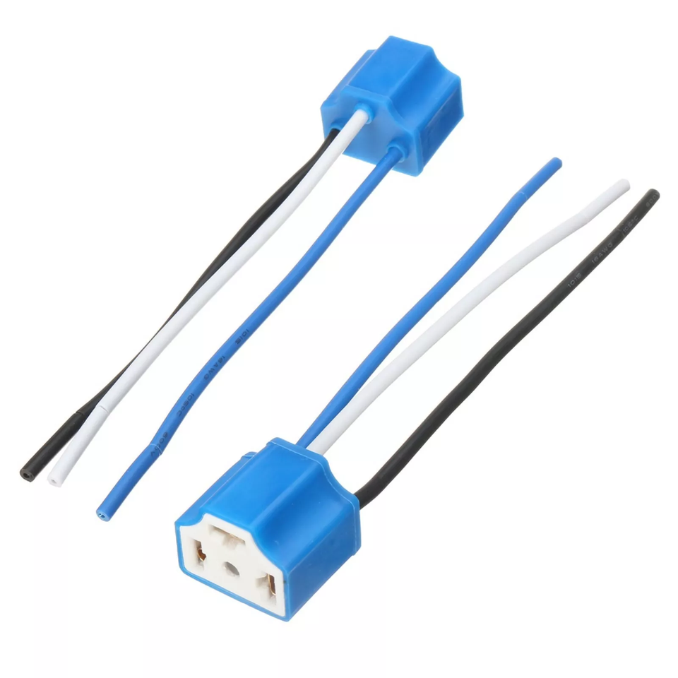 Wire Pigtail Female Ceramic S 9003 HB2 H4 Two Harness Head Light Socket ...
