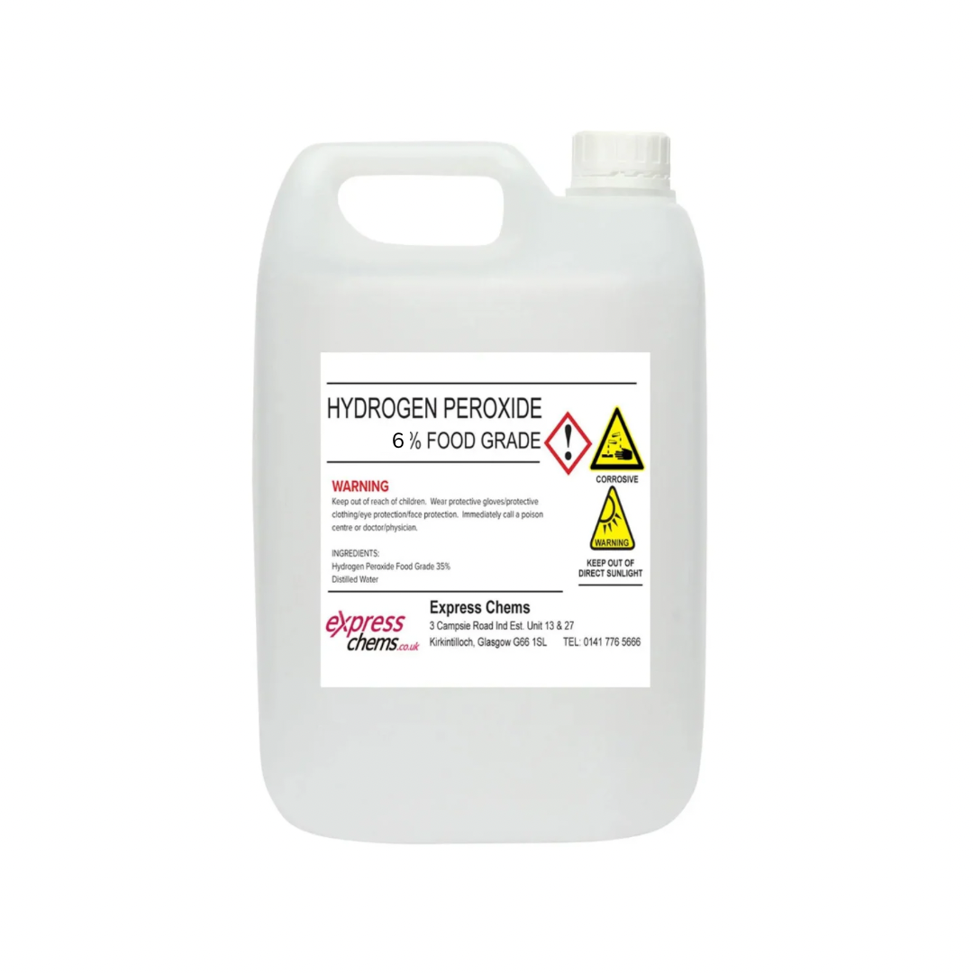 5 Litre (5L) Hydrogen Peroxide 6% Food Grade Disinfectant Cleaner ...