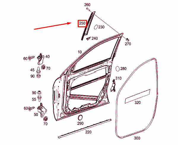 Genuine MERCEDES BENZ GL Class X166 Left Front B Pillar A1666900187 OEM ...