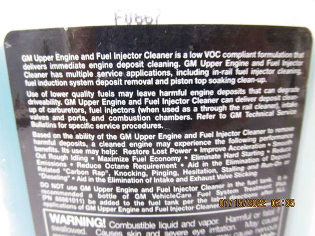 GM Fuel Injector and Upper Engine Cleaner - 16 Oz X66p 88861802 No ...
