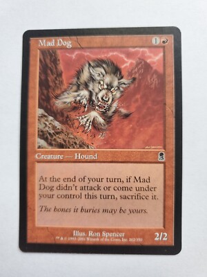 MTG Magic The Gathering Card Mad Dog Creature Hound Red Odyssey | eBay