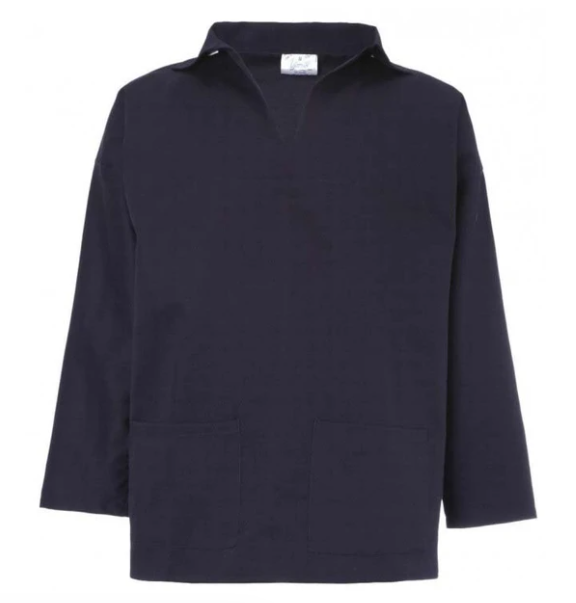 Yarmo Unisex Fishermans V-Neck Smock, Made In England - Breton Red ...