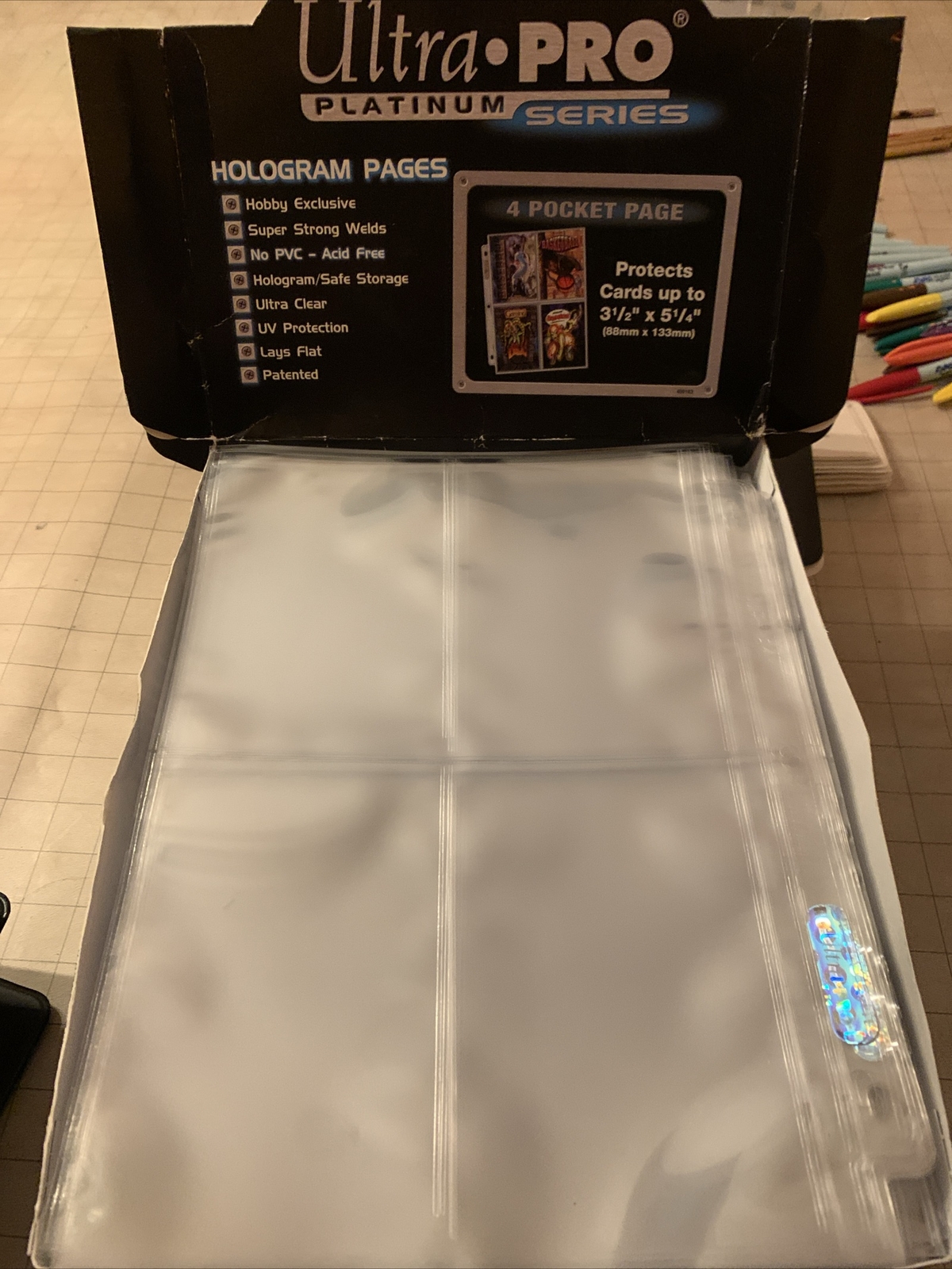 10 ULTRA PRO PLATINUM 4-POCKET Card Pages Sheets Protectors Toploader 3 ...