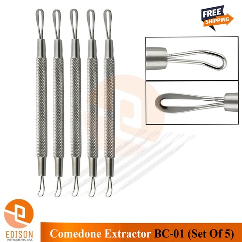 5Pcs Comedone BC-01 Pimple Extractor Popper Blackhead Acne Spot Remover ...