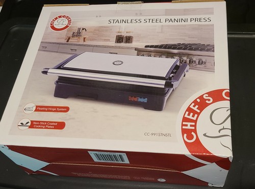 Stainless Steel Panini Press by Chef's Counter BRAND NEW IN BOX | eBay