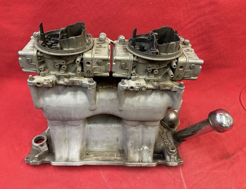 SBC 2X4 INTAKE Manifold Tunnel Ram Edelbrock TR1X WITH TWO #4224 ...