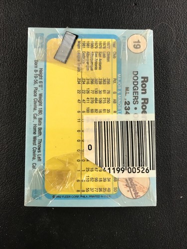 1982 Fleer Cello Pack Fresh Cello Box MINT maybe Ripken Jr CLEAN NO ...