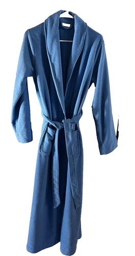 LL Bean Robe Womens XS Periwinkle Wrap Front Winter Tie Belt Pockets ...