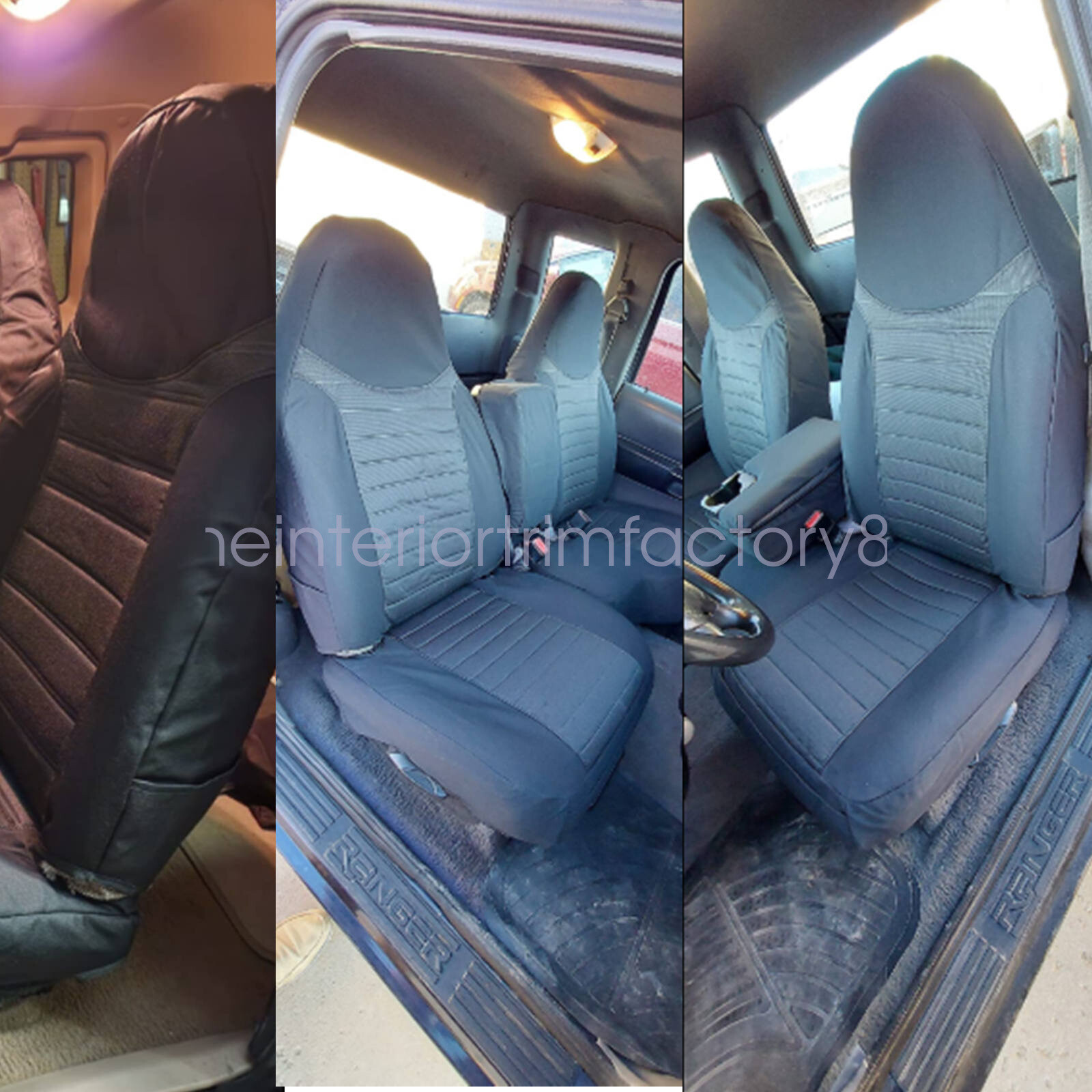 For 2004-2012 FORD RANGER 60/40 HIBACK CAR SEAT COVERS Light-Gray ...