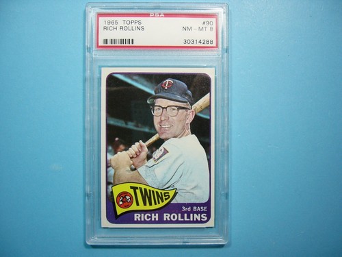 1965 TOPPS MLB BASEBALL CARD #90 RICH ROLLINS PSA 8 NM/MINT SHARP+ GL ...