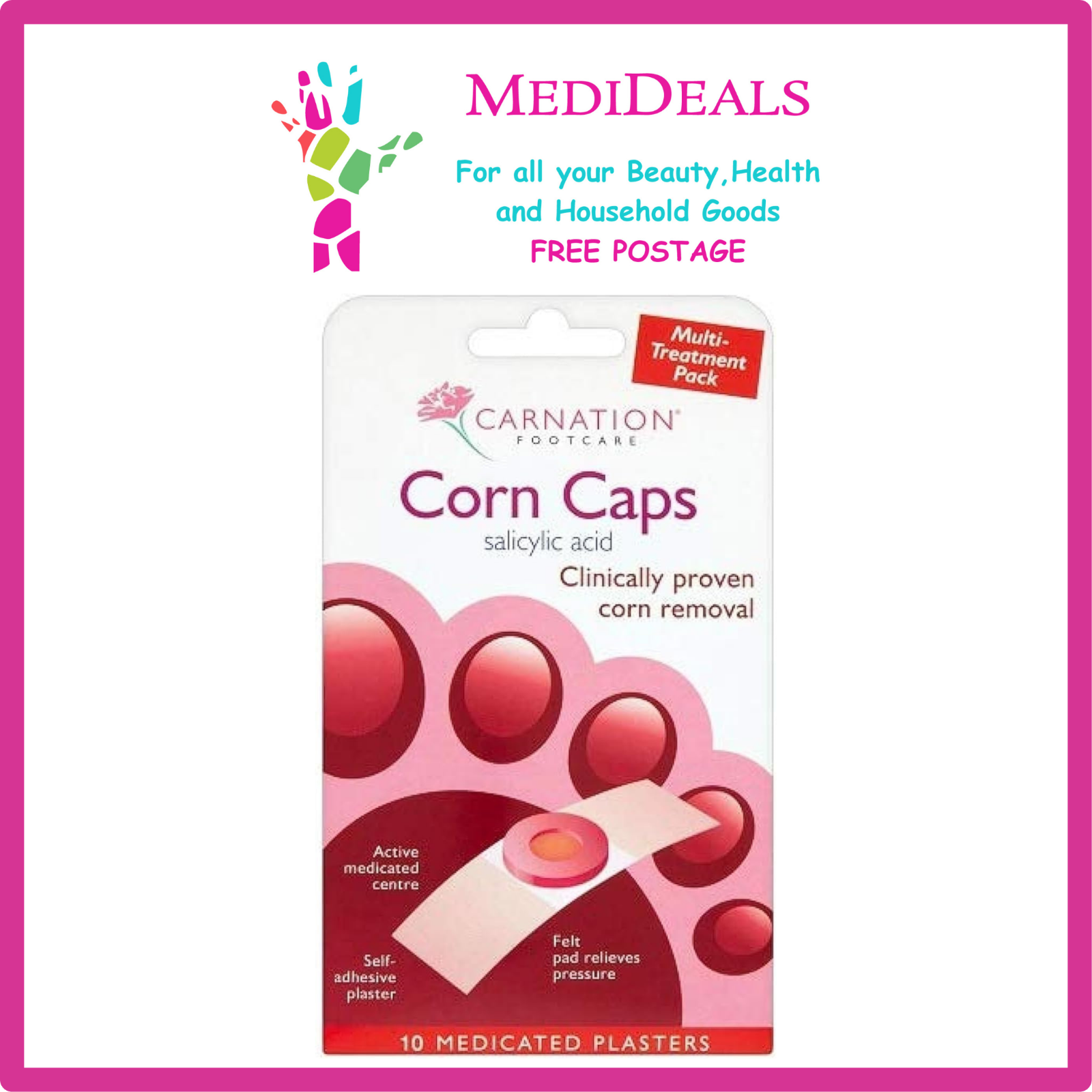 Carnation Corn Caps - 10 Medicated Plasters 5012654110023 | eBay