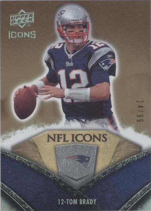 2008 Upper Deck Icons - Nfl Icons Tom Brady #NFL44 Rainbow Gold /99 for ...
