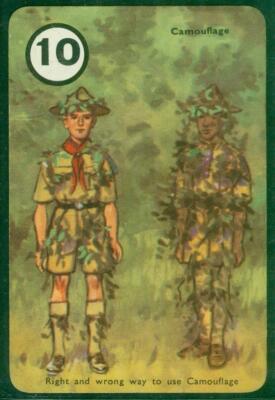 1955 Pepys, Scouting card game (Boy Scouts), # 10, Camouflage | eBay