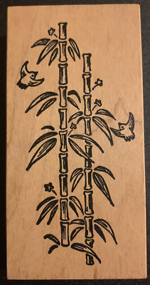 Hanko Bamboo And Birds Rubber Stamp | eBay