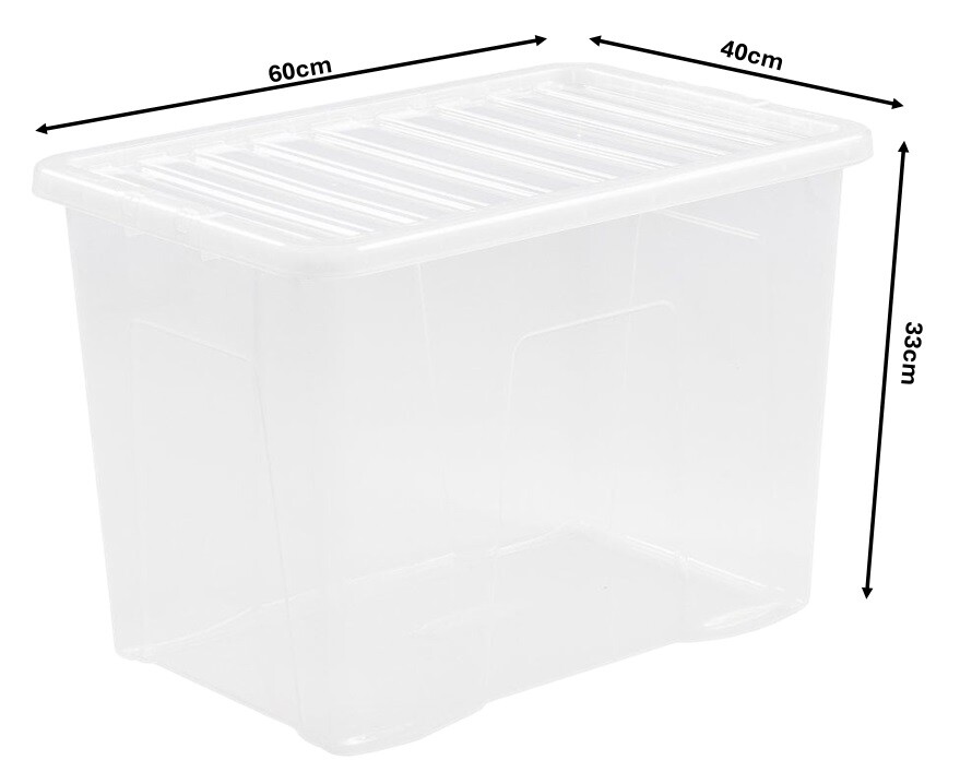 Clear Plastic Storage 4L - 80L Box Boxes With Lids UK Home Office ...