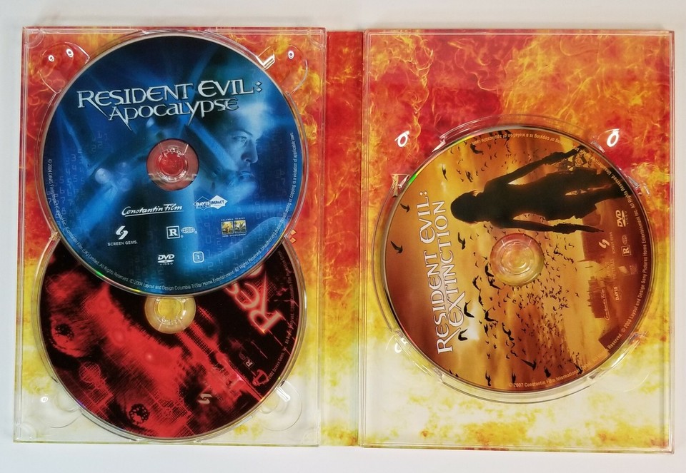 Resident Evil Trilogy DVD set + Retribution DVD Preowned Milla Jovovich ...