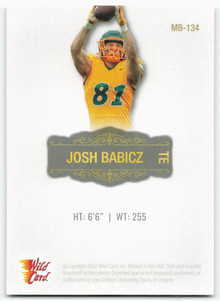 2022 Josh Babicz Wild Card Matte White Rookie | eBay