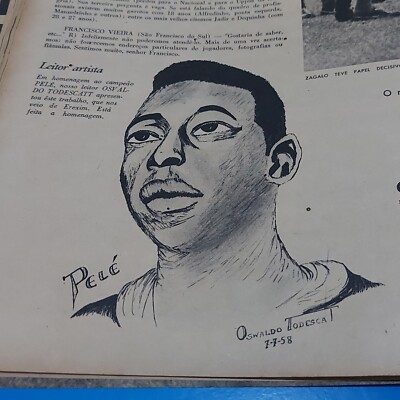 Pelé 1958 rookie rare full magazine Manchete Esportiva photos Pele with ...