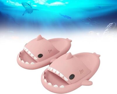 Pink Sharks Slippers shoes Kids Thick Sole In/Outdoor Sliders Sandals ...