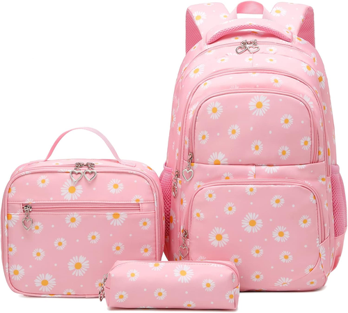 Daisy Printed Backpack Set with Lunch Pack & Pencil Case, 3Pcs ...
