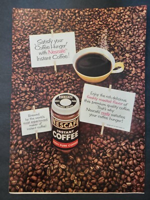 Nescafe Instant Coffee-Coffee Beans-Satisfy Your Coffee Hunger-Print Ad ...