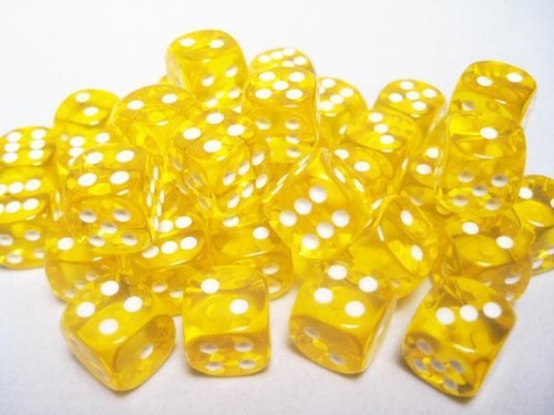Chessex: Yellow/White Translucent 36 Dice Set | eBay