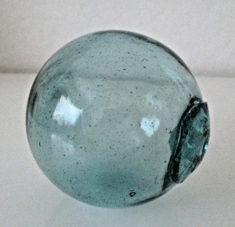 VTG Clear 3" Japanese Hand-Blown Aqua Glass Fishing Net Float Ball ...