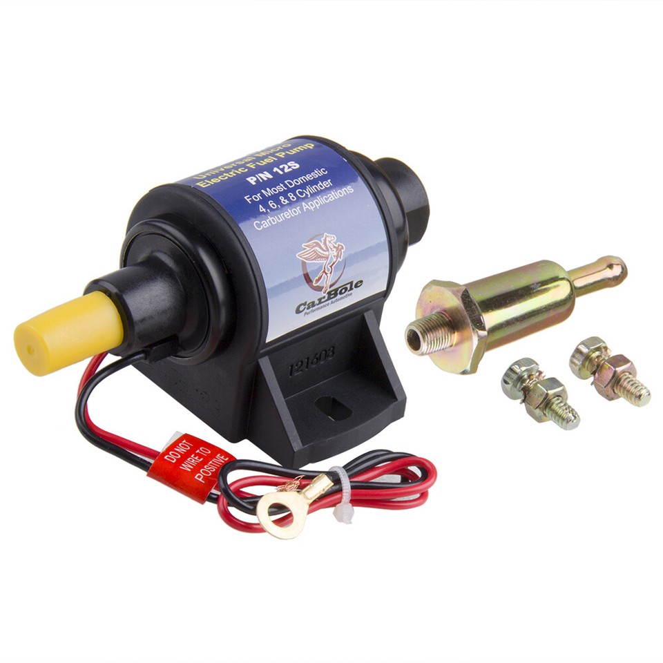 Universal 12V Micro Electric Gasoline Fuel Pump 5/16in Inlet Outlet 4 ...