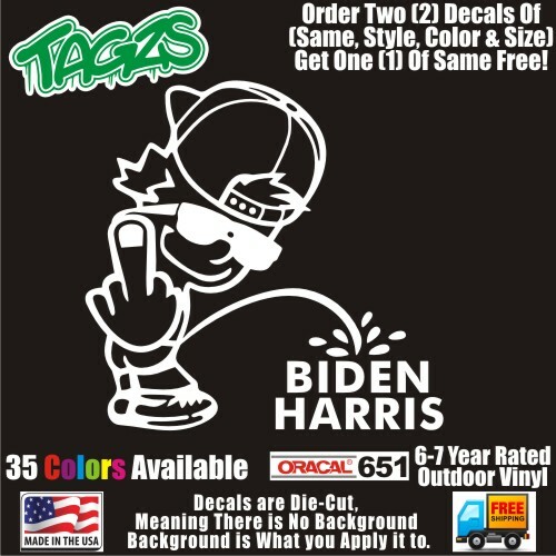 Pee On Biden Harris V1 Funny DieCut Vinyl Window Decal Sticker Car | eBay