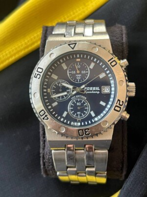 mens fossil speedway watch stainless steel | eBay