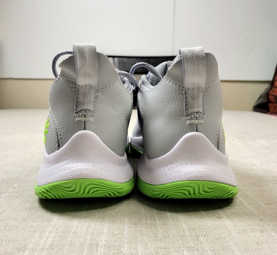 Under Armour Curry 3Z5 Shoes GS Size 4Y Boys Gray White Lime Basketball ...
