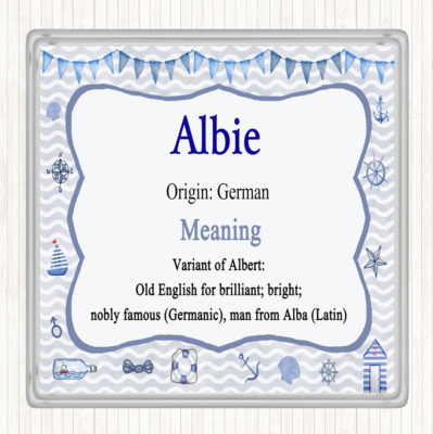 Albie Name Meaning Drinks Mat Coaster Nautical | eBay