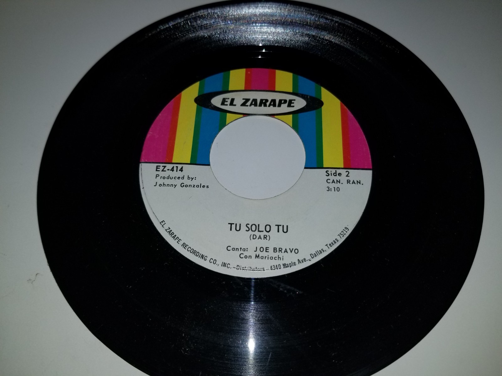 JOE BRAVO Tu Solo Tu / Un Pajarito EL ZARAPE 414 45 VINYL 7" RECORD | eBay