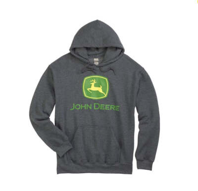 John Deere Gildan Dark Heather Ag Logo Hooded Sweatshirt | eBay